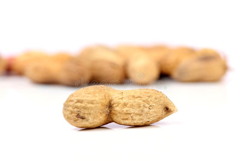 Roasted Groundnuts Peanuts Isolated on a White Background. Healthy ...
