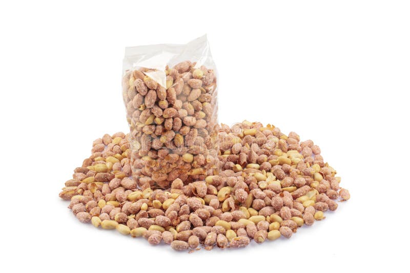 Roasted Groundnuts Peanuts Isolated on a White Background. Healthy ...