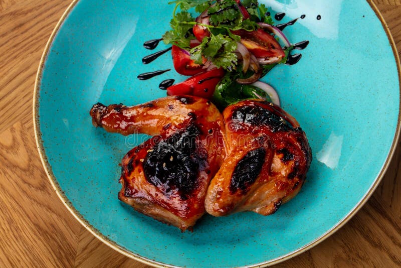 Roasted half chicken stock image. Image of poultry, fried - 129416579