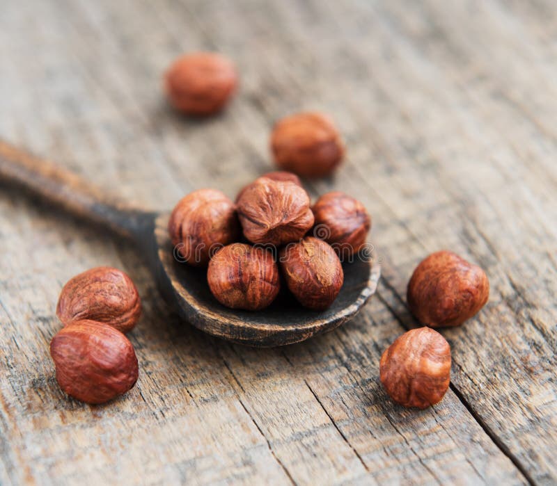 Roasted Hazelnuts on a Table Stock Photo - Image of healthy, brown ...