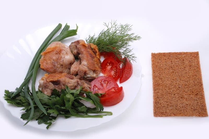 Roasted hen on plate stock image. Image of appetizer, dinner - 6577601