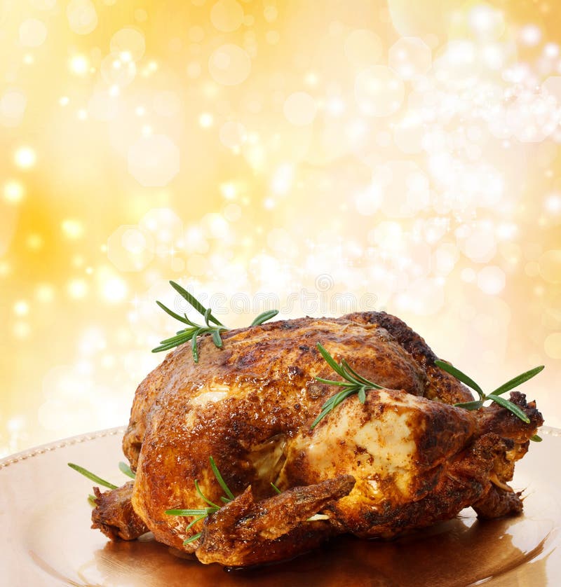 Roasted Holiday Whole Chicken Stock Image - Image of holiday, cuisine ...