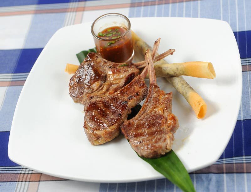 Roasted Lamb Chops stock photo. Image of cuisine, gourmet - 19849130