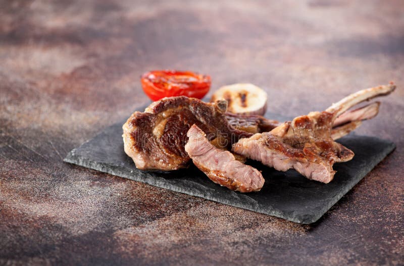 Roasted lamb cutlets ribs stock photo. Image of steak - 86110932