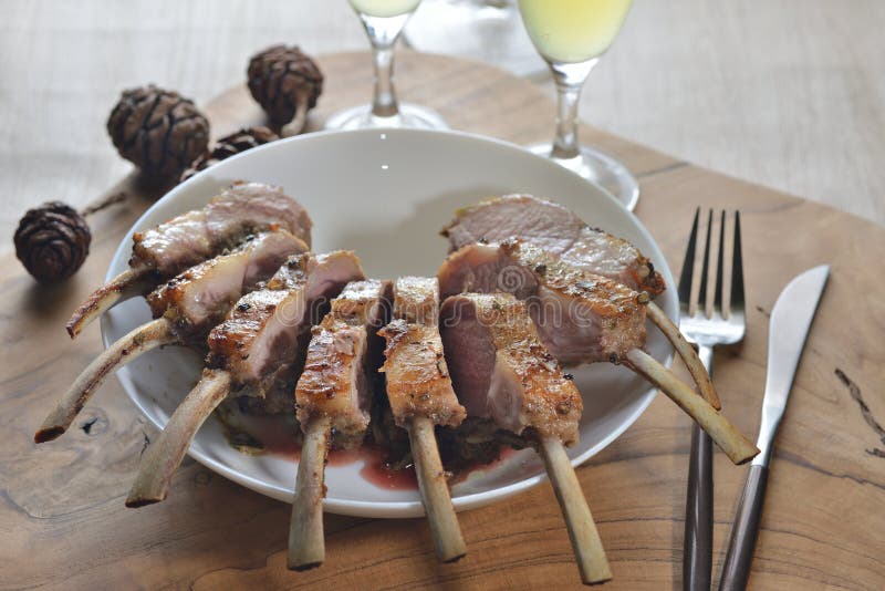 Roasted lamb rack stock photo. Image of cuisine, mutton - 100455828