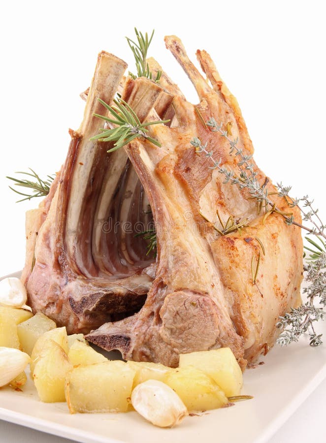 Roasted rack of lamb stock photo. Image of meat, cuisine - 22023800