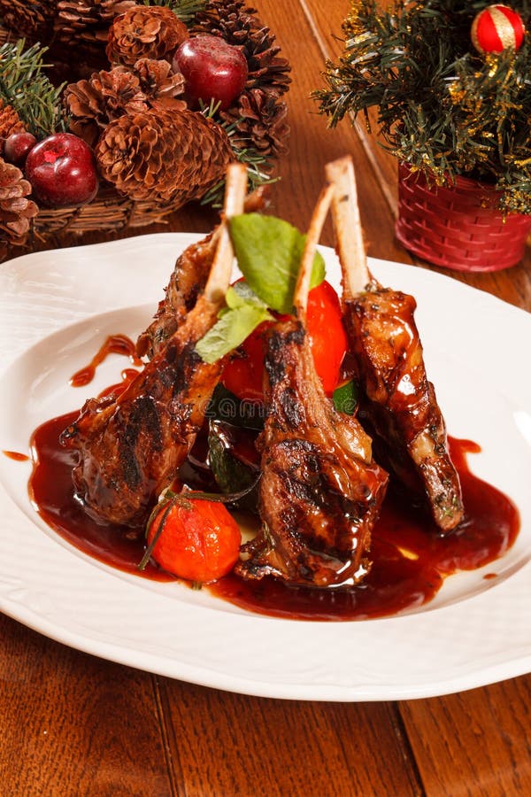 Roasted lamb ribs stock image. Image of nutrition, holiday - 28155699