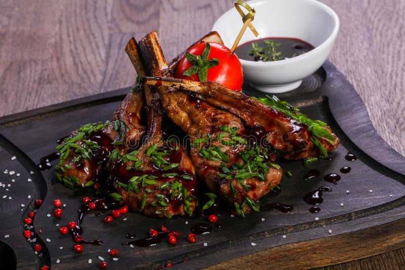 Roasted lamb ribs stock photo. Image of roasted, meat - 123336558