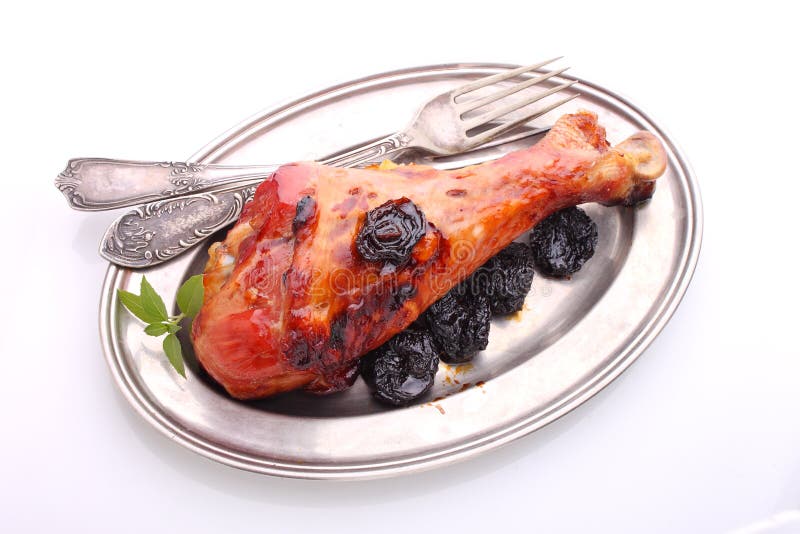 Roasted leg of turkey stock photo. Image of plate, grilled - 60498390