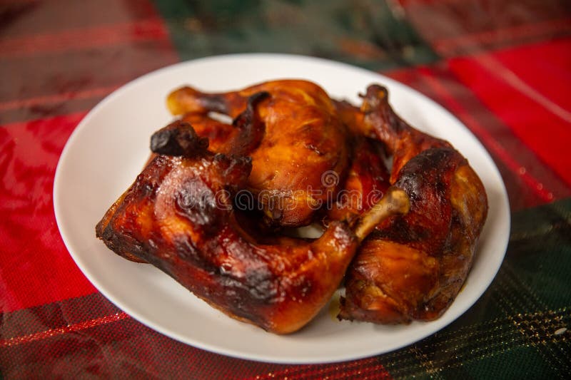 Roasted Marinated Chicken Quarters Stock Photo - Image of dinner, oven ...