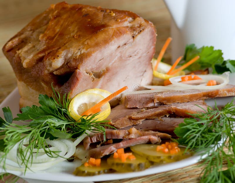 Roasted meat stock image. Image of platter, ready, white - 22363297