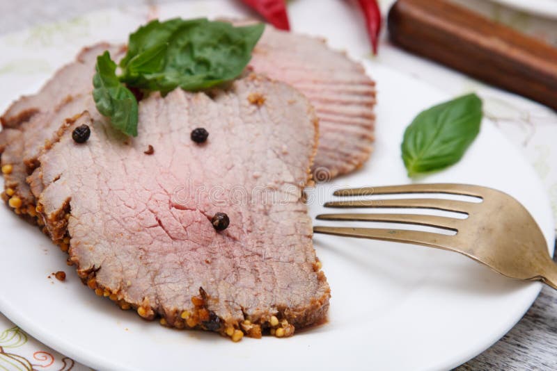 Roasted meat stock photo. Image of beef, appetizers, meat - 28212608