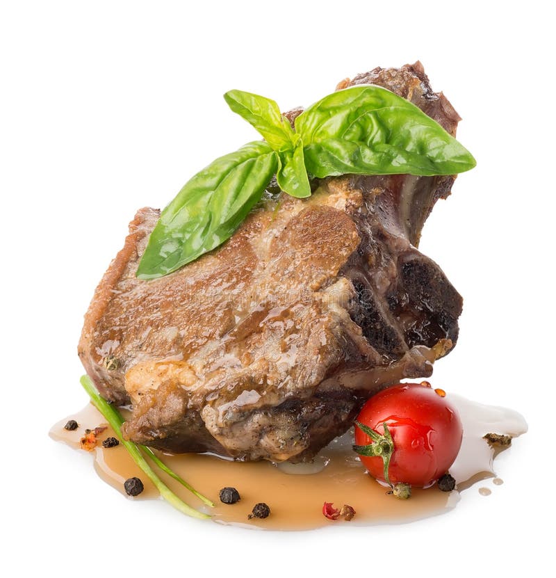Roasted meat stock photo. Image of closeup, cherry, fresh - 33483932