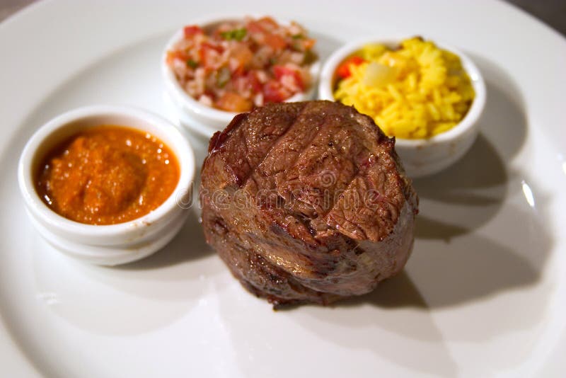 Roasted meat with garnish stock image. Image of nutrition - 1609899