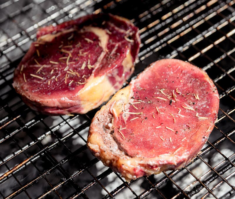 Roasted Meat on the Grill. Barbecue. Restaurant. Stock Photo - Image of ...