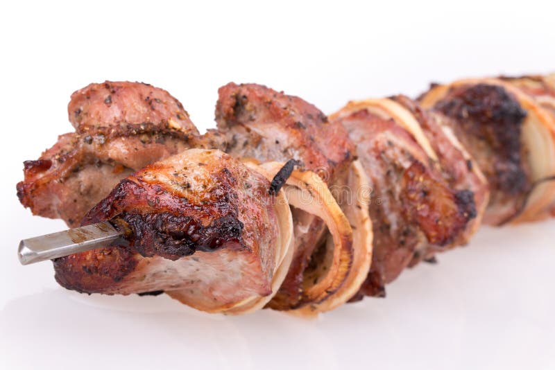 Roasted meat stock photo. Image of grilled, macro, onion - 30547402