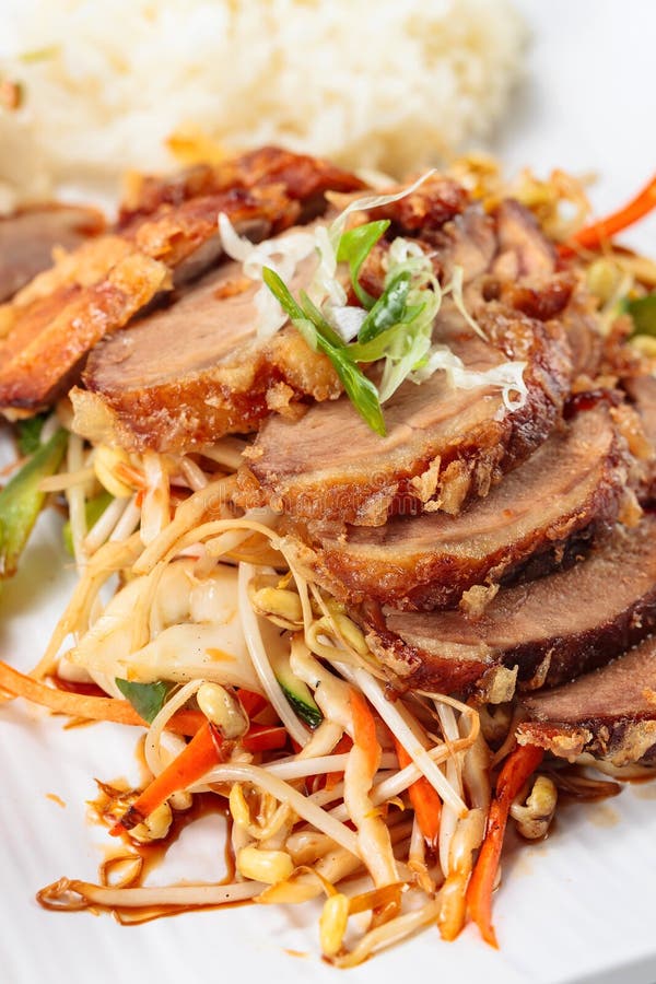 Roasted Meat with Rice. Korean Cuisine. Stock Photo - Image of barbecue ...