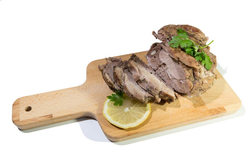 Roasted Meat Sliced on the Board. Stock Photo - Image of ripe, healthy ...