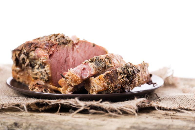 Roasted meat stock image. Image of dish, cuisine, plate - 47672083