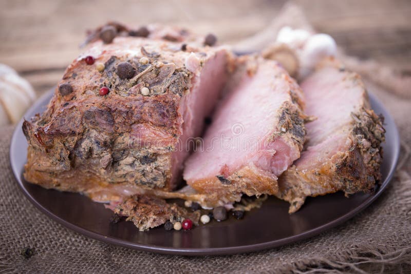 Roasted meat stock photo. Image of fried, plate, lunch - 71472188