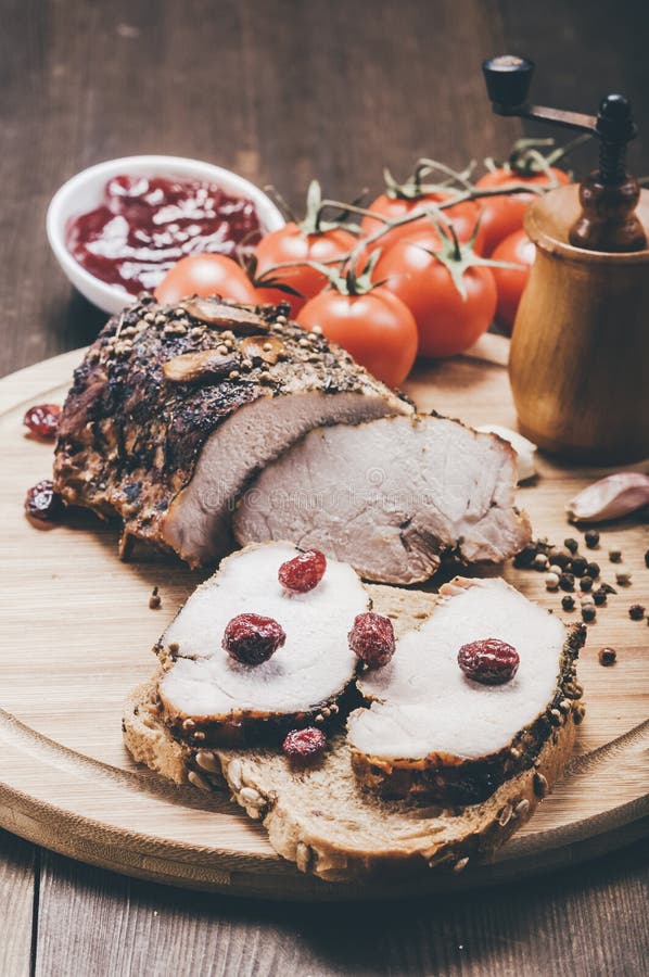 Roasted meat stock photo. Image of mill, cutting, meat - 73609320