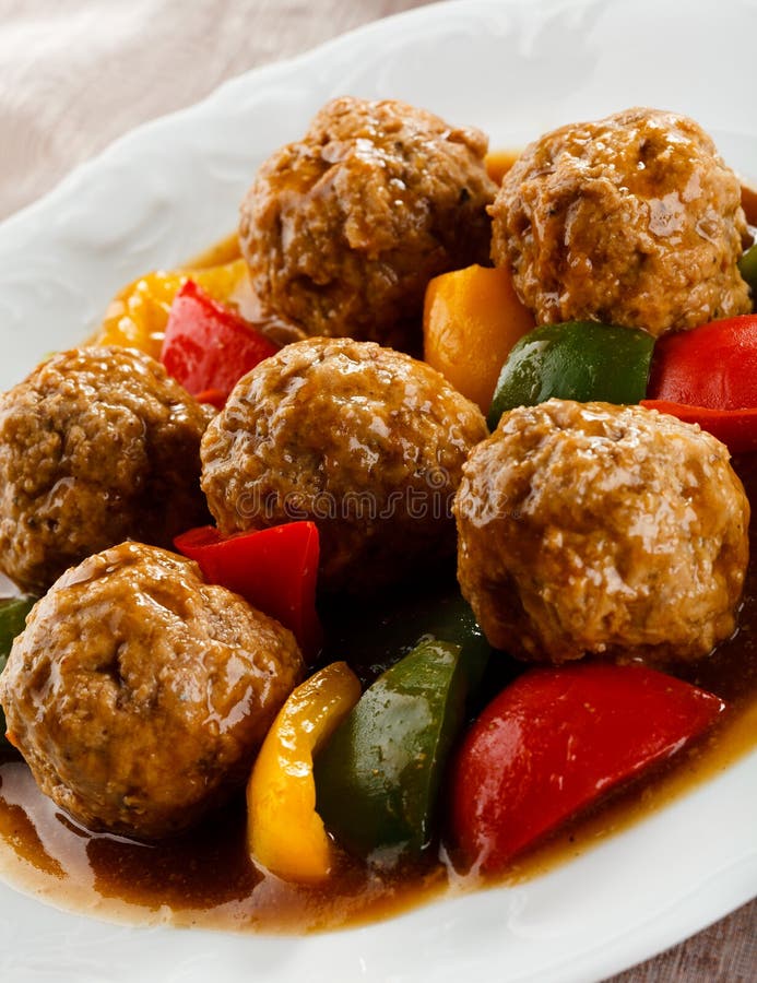 Roasted meatballs stock photo. Image of food, glass, delicious - 87779262