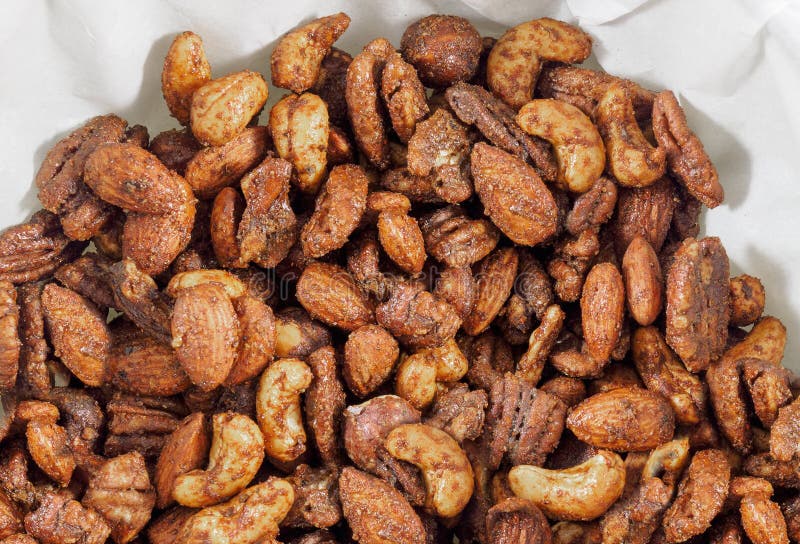Roasted Nuts Mix on Paper Napkin Stock Photo - Image of ingredient ...