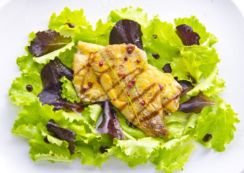 Roasted one fish stock photo. Image of dish, grilled - 24979222