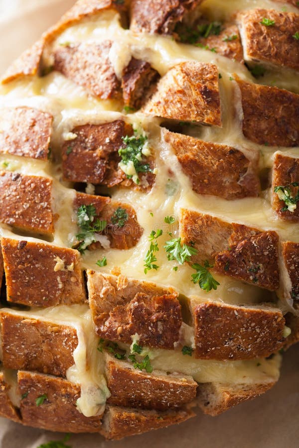Roasted Party Bread with Melted Cheese Butter Herbs Stock Photo - Image ...