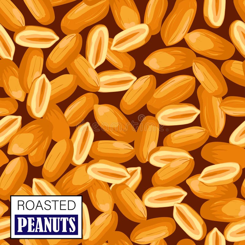 Roasted Peanut Nut Seed. Peanuts Seamless Pattern. Stock Vector - Illustration of healthy ...