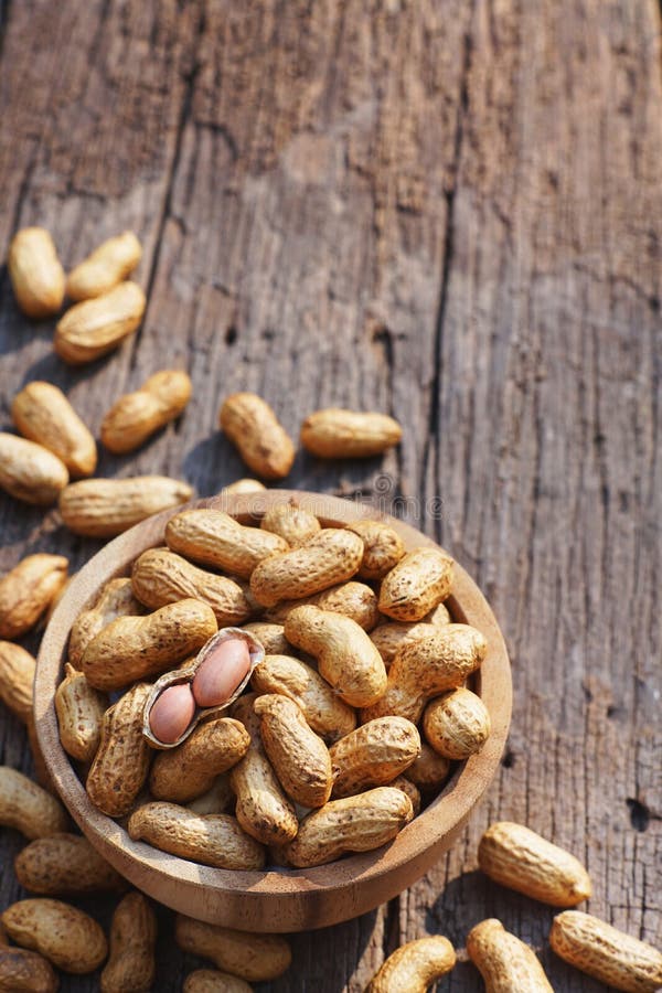 Roasted Peanut, Snack, in Classic Wooden Bowl Stock Image - Image of ...