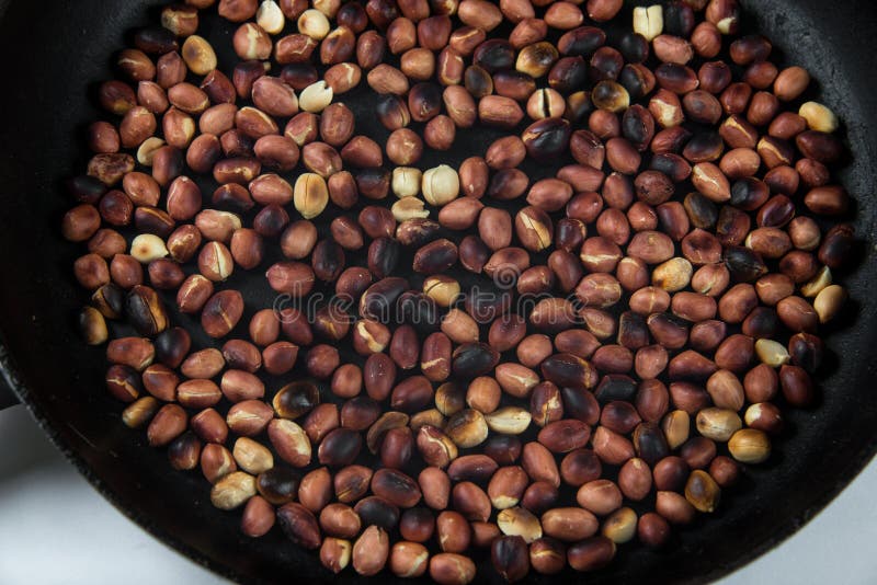 Roasted Peanuts in a Frying Pan Stock Image - Image of closeup, heat ...