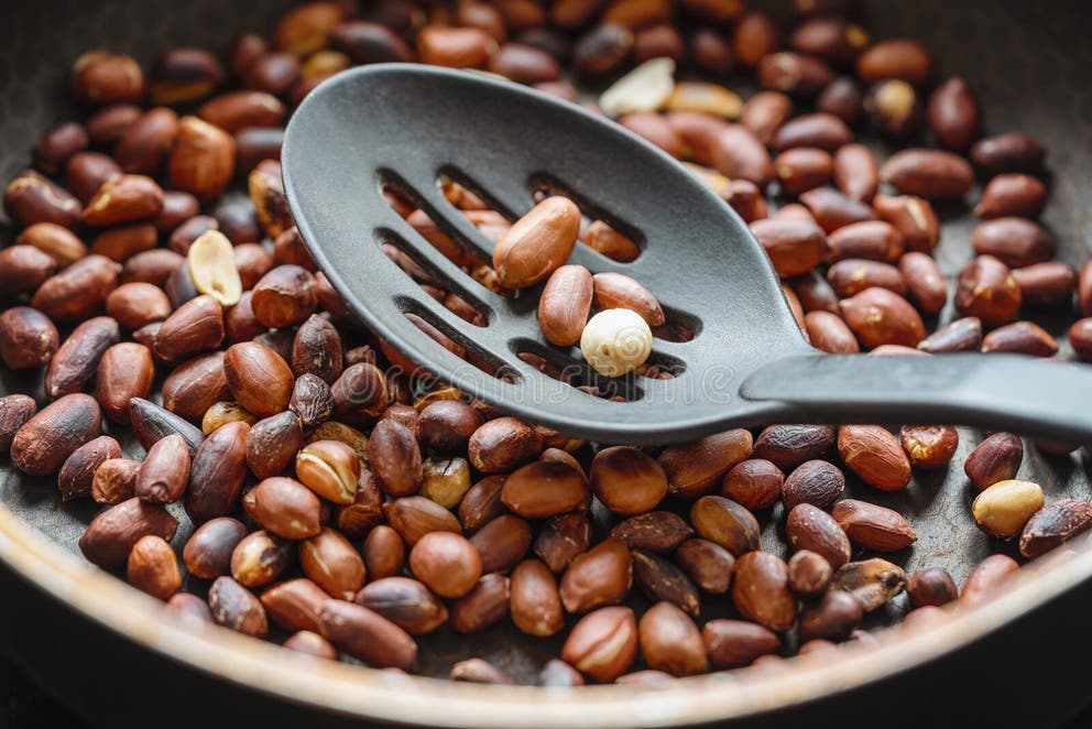 Roasted Peanuts in a Frying Pan Stock Image - Image of nutritious ...