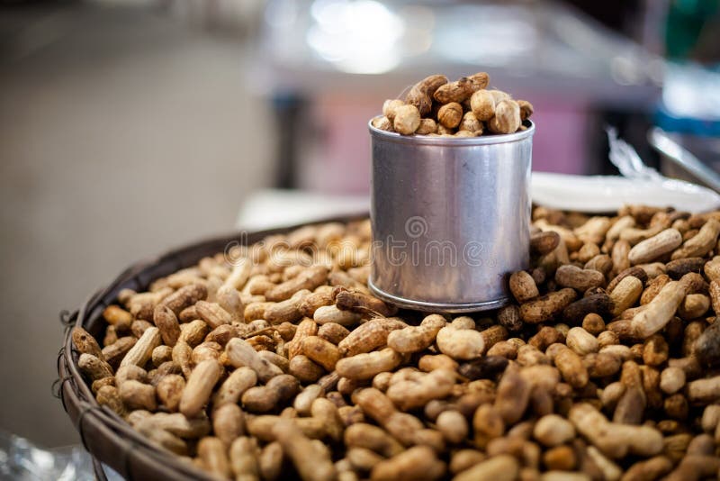 Roasted peanuts on market stock image. Image of food - 52784703