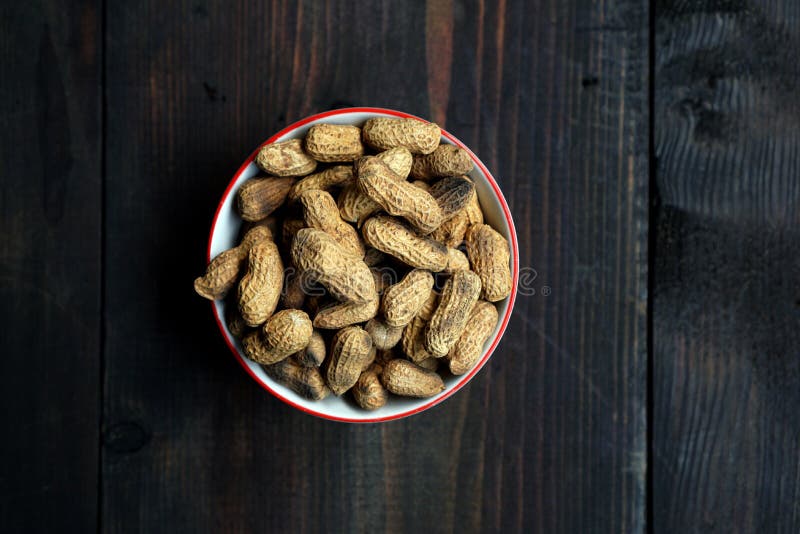 Roasted Peanuts with the Outer Shell. Deep Fried Peanuts. Stock Image ...