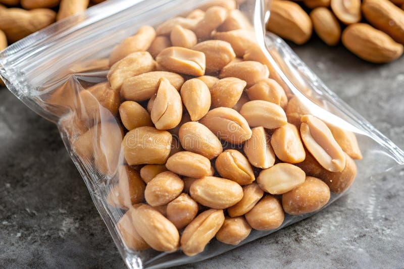 Roasted Peanuts Packed in Plastic Bag for Sale Stock Illustration ...