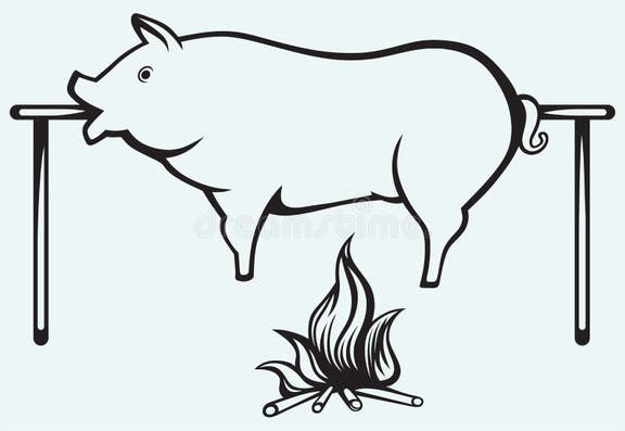 Pig Roast Silhouette Stock Illustrations – 326 Pig Roast Silhouette ...