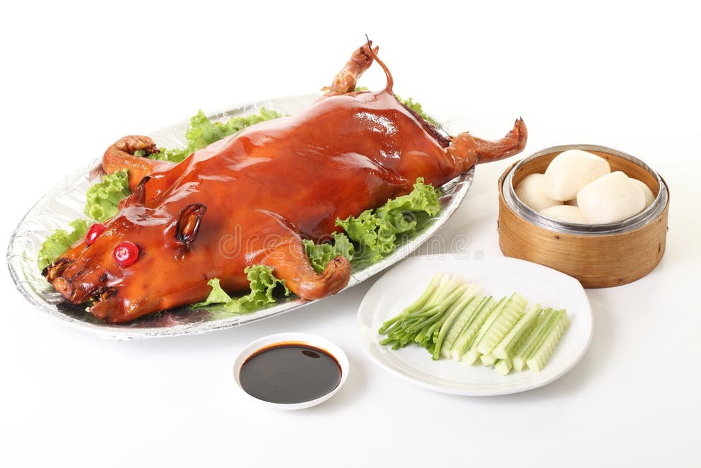 Roasted Pig with Dim Sum Set Stock Image - Image of grill, head: 26256317