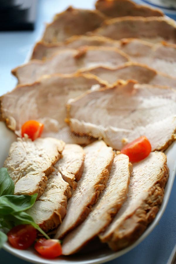 Roasted Pork Chop and Neck Pork Traditional Easter Breakfast Dish Stock ...