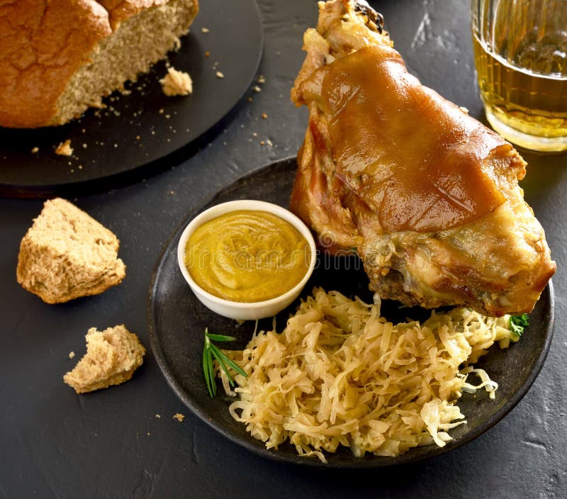 Roasted pork knuckle stock photo. Image of german, bone - 132955568