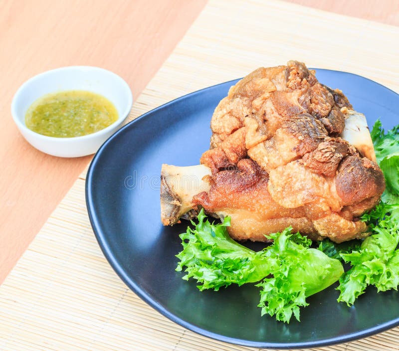 Roasted pork knuckle stock photo. Image of glazed, french - 56163274