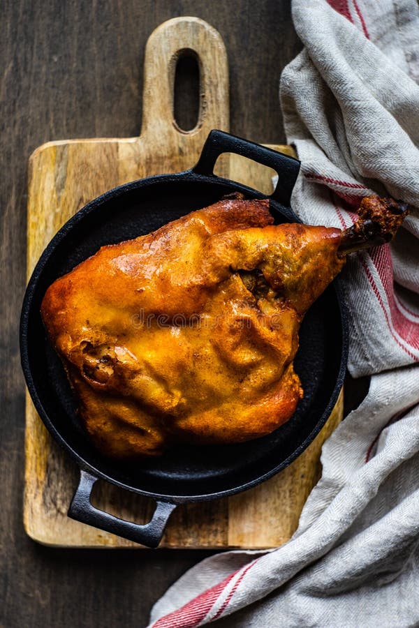 Roasted pork leg stock photo. Image of food, traditional - 193595516