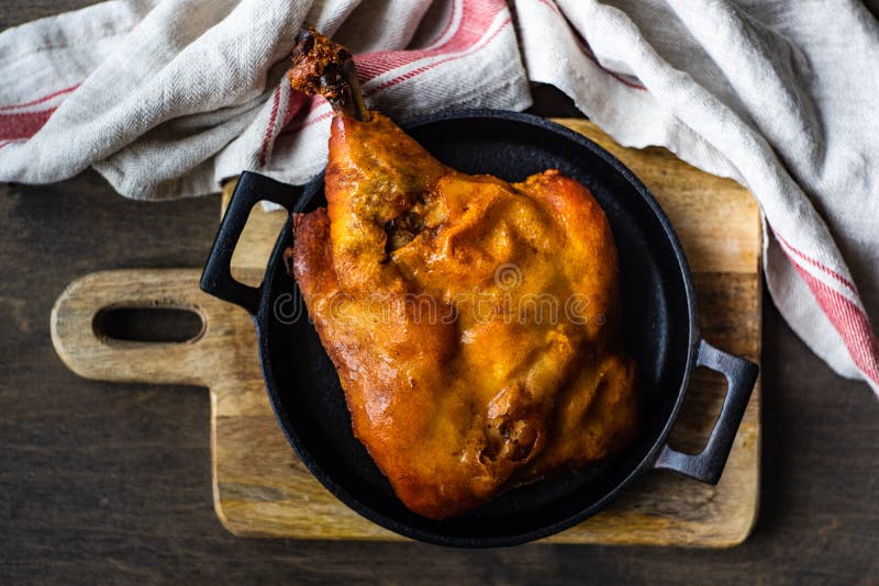 Roasted pork leg stock photo. Image of pork, dinner - 193595576