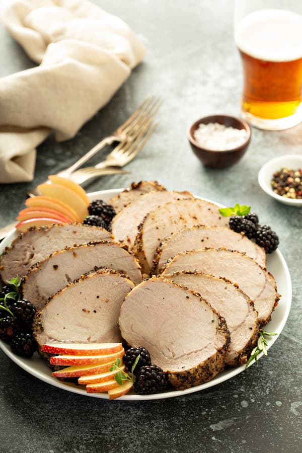 Roasted Pork Loin with Dry Rub Stock Image - Image of holiday, meal ...