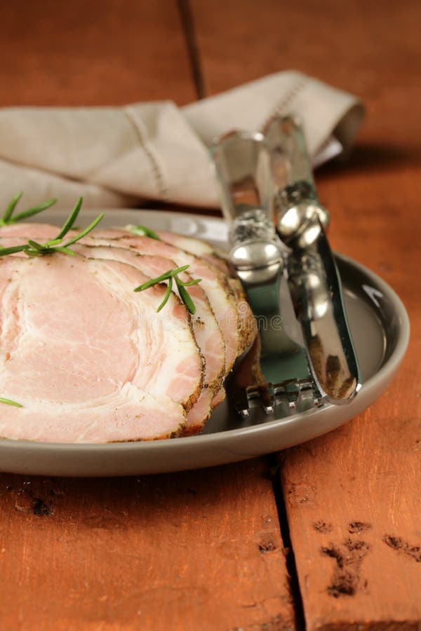 Roasted Pork Neck with Black Pepper Stock Image - Image of food ...