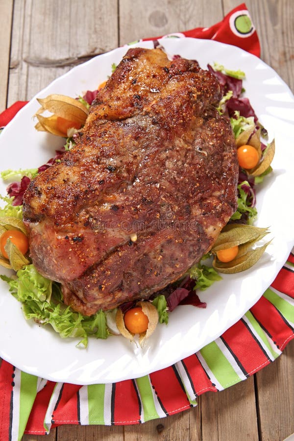 Roasted pork neck stock photo. Image of grilled, fillet - 62732936