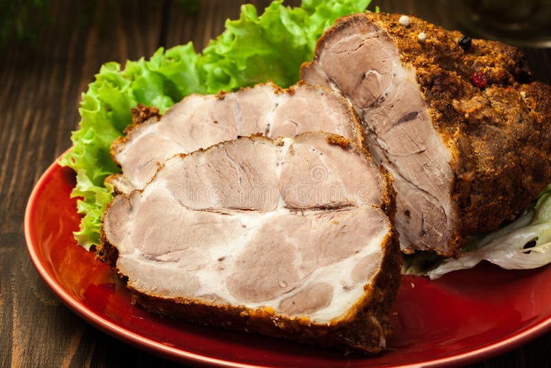 Roasted Pork Neck with Spices Stock Photo - Image of meal, gourmet ...