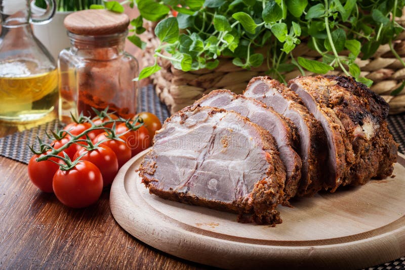 Roasted Pork Neck with Spices Stock Image - Image of cuisine ...