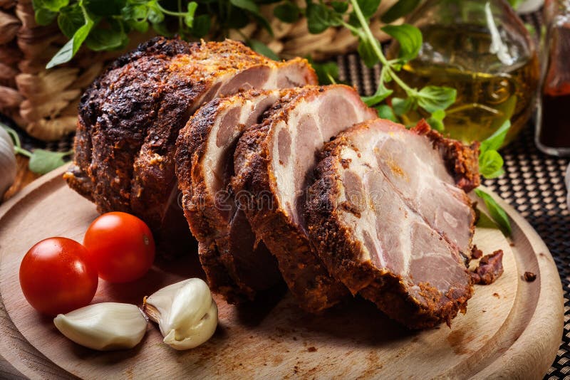Roasted Pork Neck with Spices Stock Image - Image of lunch, foodstuff ...