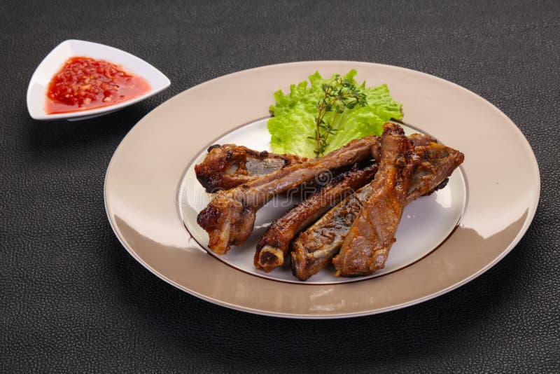 Roasted pork ribs stock image. Image of food, ribs, roasted - 156079017